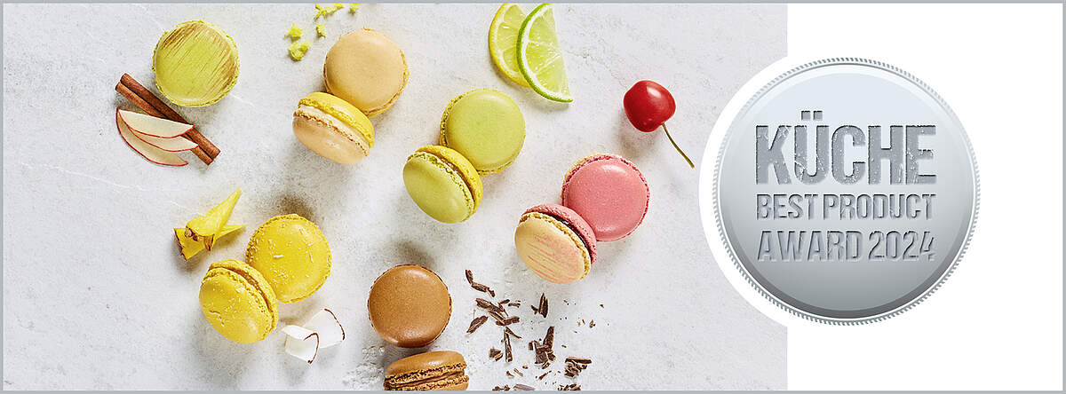 KÜCHE BEST PRODUCT AWARD 2024: Platte von Macarons intensive Aromen von ...